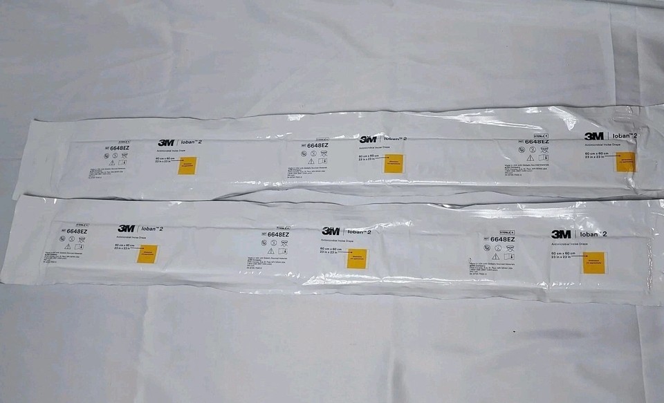 23"X23" 3M LOBAN 2 ANTIMICROBIAL INCISE DRAPE # 6648EZ Lot Of 2 EXP 03 ...