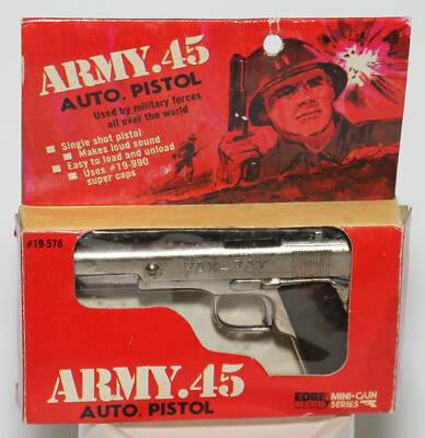 RARE Edge Mark ARMY .45 Mini-Gun Series Cap Gun Pistol Original Box NOS ...