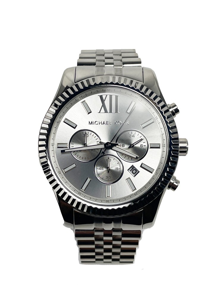 Michael Kors (MK8405) Lexington Silver Toned Stainless Steel Watch | eBay