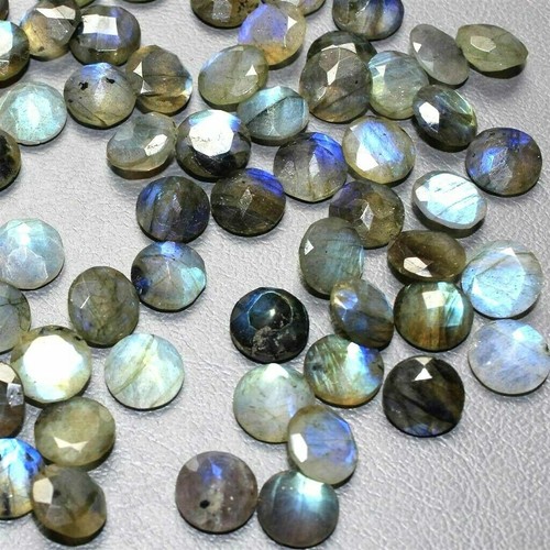 4mm Round Cut Natural Labradorite gray color Untreated Loose Gemstone ...