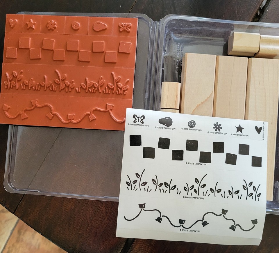 Stampin Up TWO STEP STAMPIN BORDER BUILDERS Stamp Set 8 Borders Flowers Unmounte | eBay