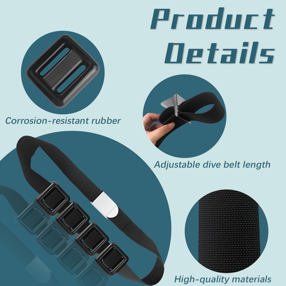 Quaocens 4 Pcs 2.2 Lb Scuba Weight Beltdiving Weight Belt Metal Block ...