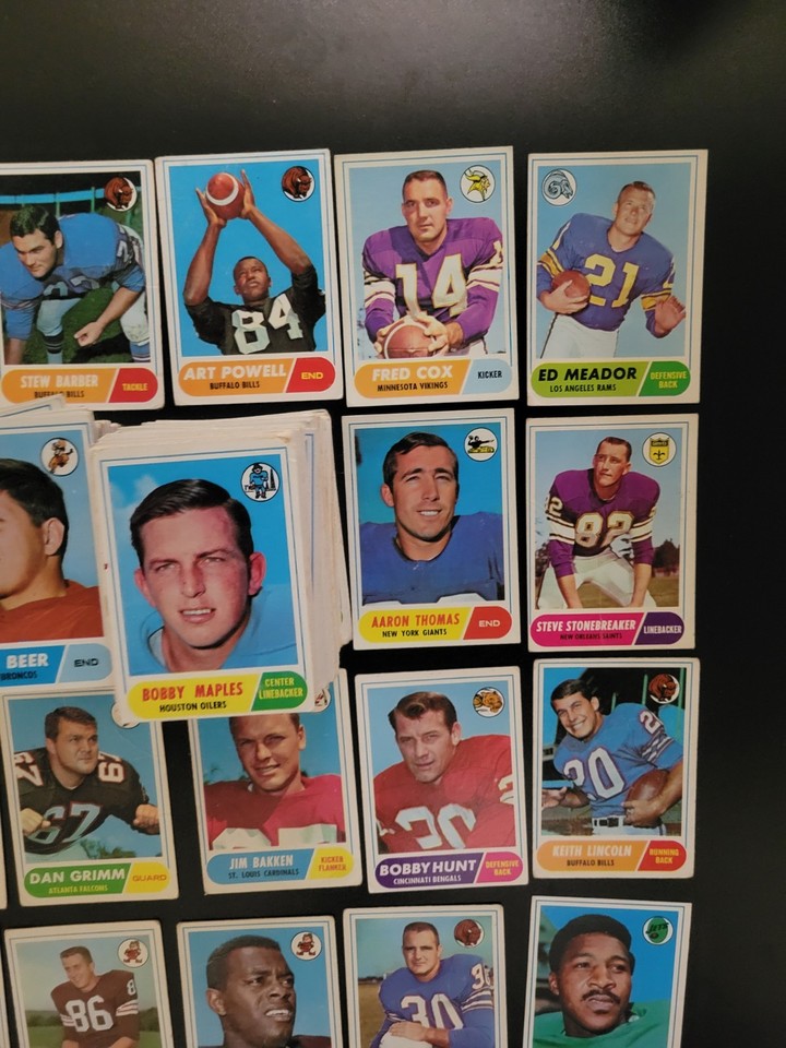 1968 Topps Football Set Builder Lot - 50 Different Vintage Football ...