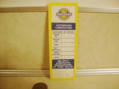 Vintage Gas Station Decal SUPER CHEVROLET SERVICE Oil Filter Authorized ...