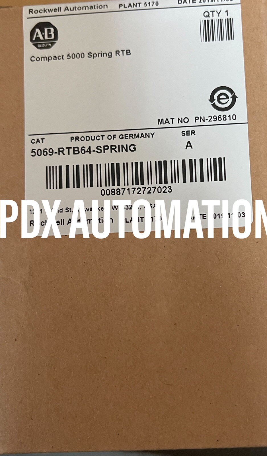 2019 Allen Bradley 5069-RTB64-SPRING Compact Logix Terminal Block Ser A ...