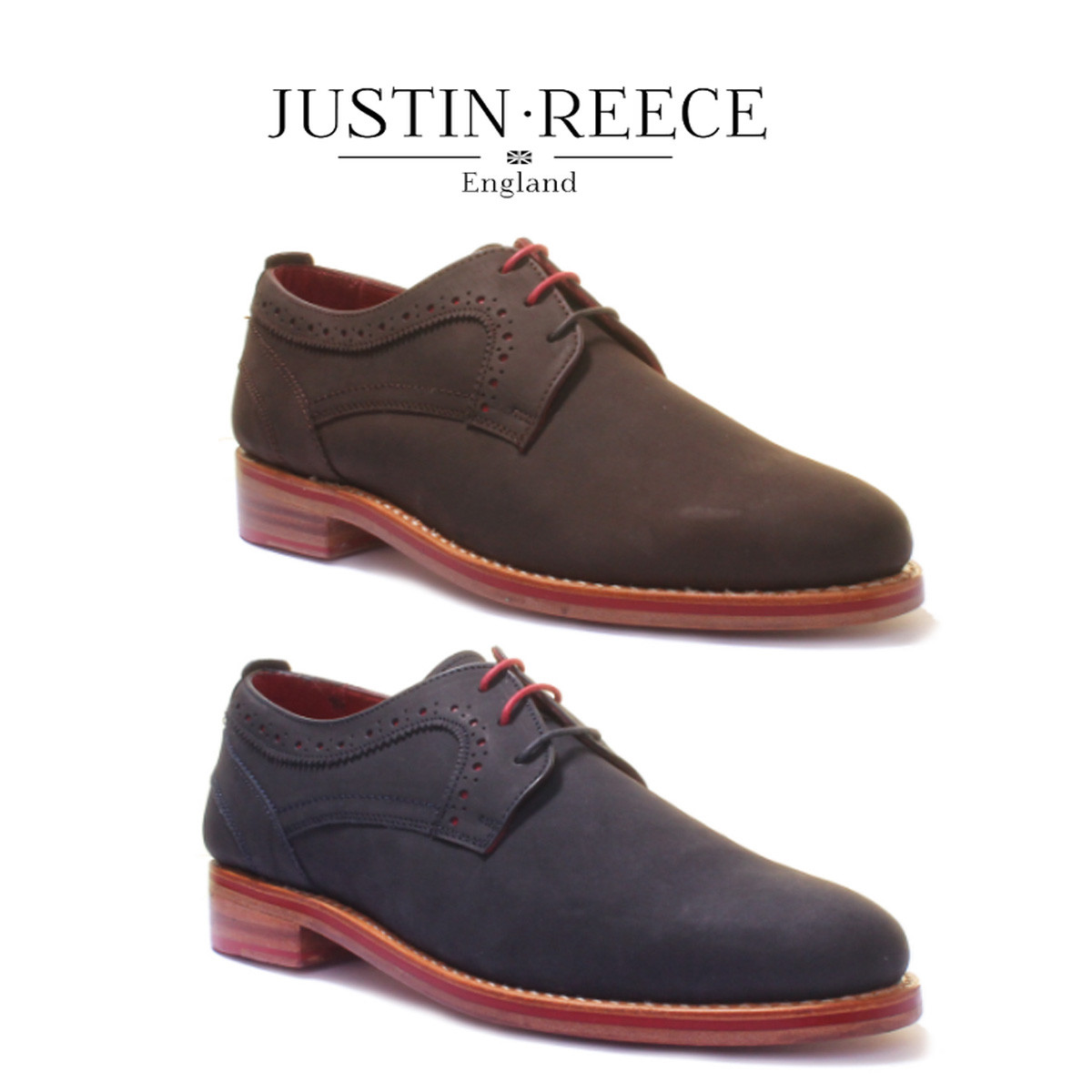 Justin Reece England Owen Men Lace Up Formal Shoes In Brown/Navy Sizes ...