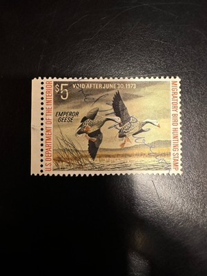 1973 US Federal migratory bird Duck hunting Stamp $5 emperor geese | eBay