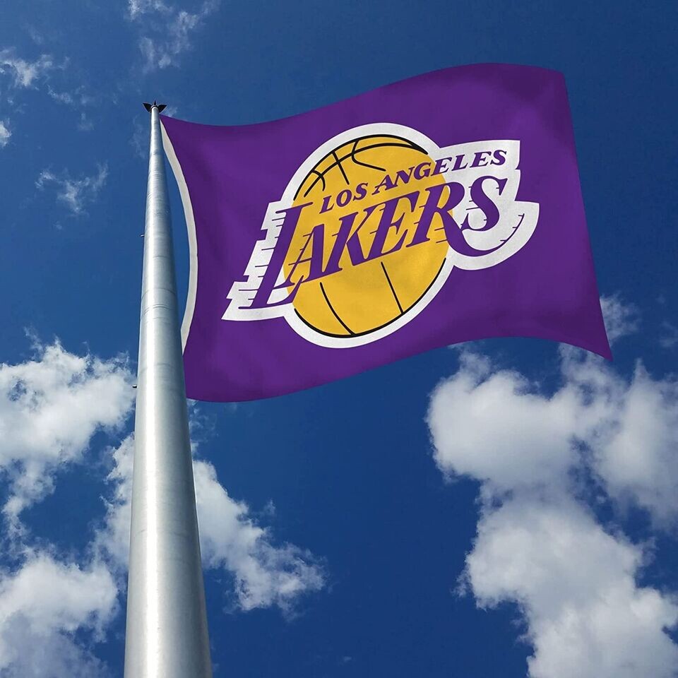 Los Angeles Lakers 3x5 Banner Flag Black Basketball NBA Grommets Lebron ...