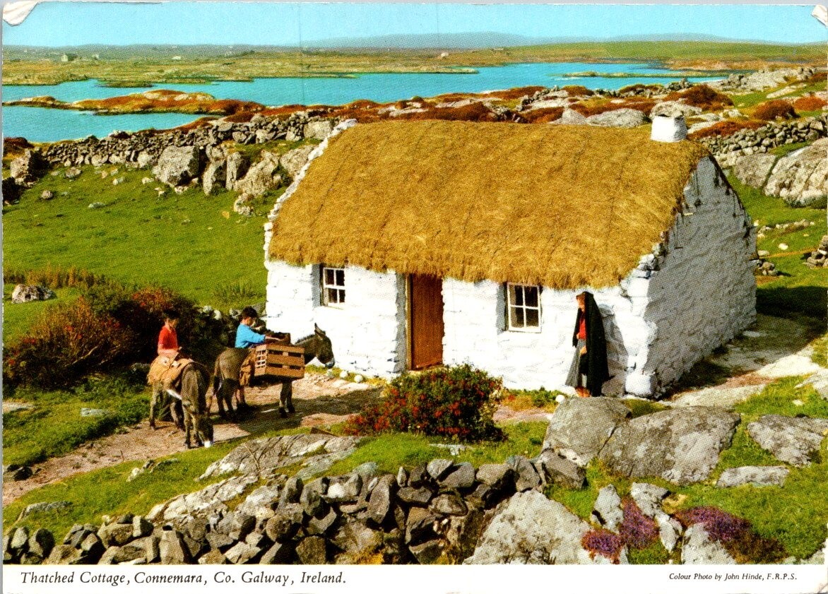 Vintage Postcard Irish Cottage