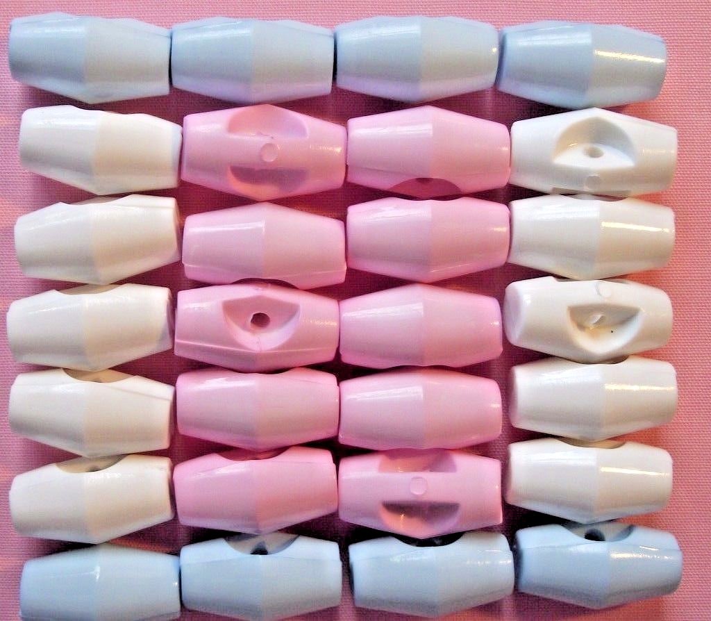 10 x Baby Toggle Buttons PINK WHITE BLUE GREY CREAM LILAC Choose A ...