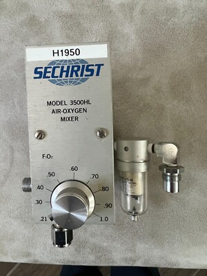 SECHRIST 3500 Air Oxygen Mixer Blender Anesthesia with Clamp & Water ...