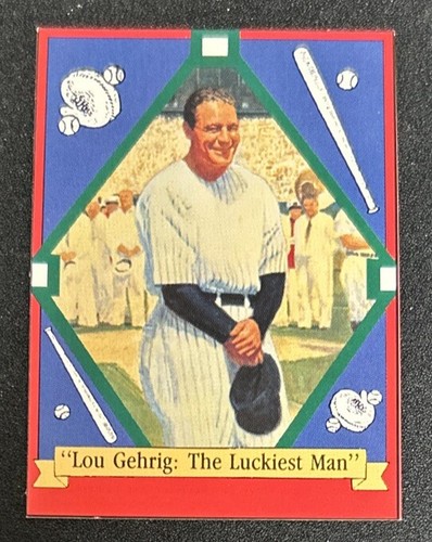 1992 Delphi Legends Of Baseball Lou Gehrig, The Luckiest Man Card #9852 ...
