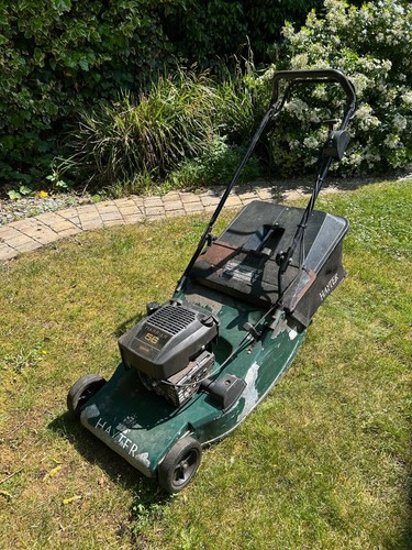 Hayter 56 petrol self propelled lawn mower with roller and grass box ...