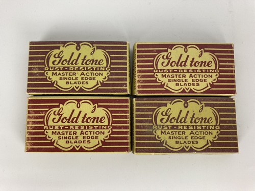 Gold Tone Goldenized Rust-Resisting Single Edge Razor Blades 4 Boxes ...
