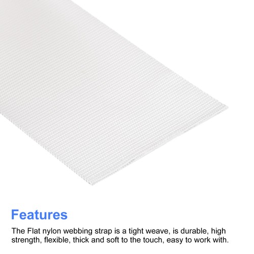 Flat Nylon Webbing Strap 2 Inch 10 Yards,WHITE for Backpack,Luggage ...