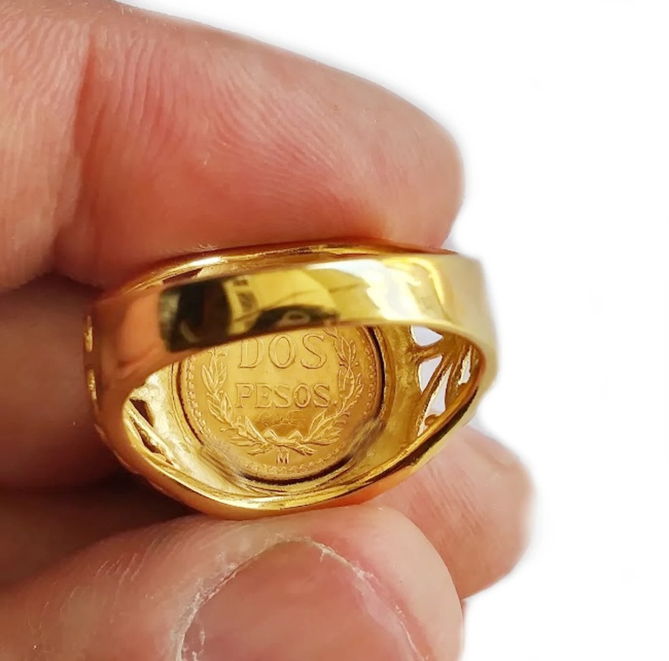 Mexican Dos Pesos Gold Coin Ring, 2 Pesos gold coin ring | eBay
