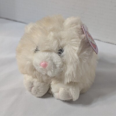 Puffkins Collection Plush 4" Beanie White Cat #6610 Named Paws Birthday ...
