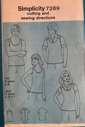 Vtg Simplicity Learn To Sew pattern 7289 Misses' Shirt & Tank Top size ...