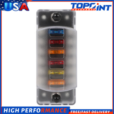 6 Way Fuse Block With Negative Fuse Box Waterproof Kit For Boat Marine ...