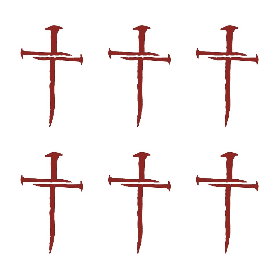 Nail crosses Christian Cross Vinyl Decals Stickers Set of 6 | eBay