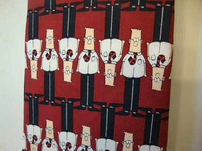 Dilbert Comic Strip 100% Silk Men's Neck Tie Red Yin Yang 69 North ...
