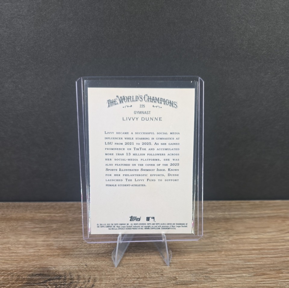 2025 Topps Allen & Ginter Livvy Dunne Rookie Card Pittsburgh Pirates ...