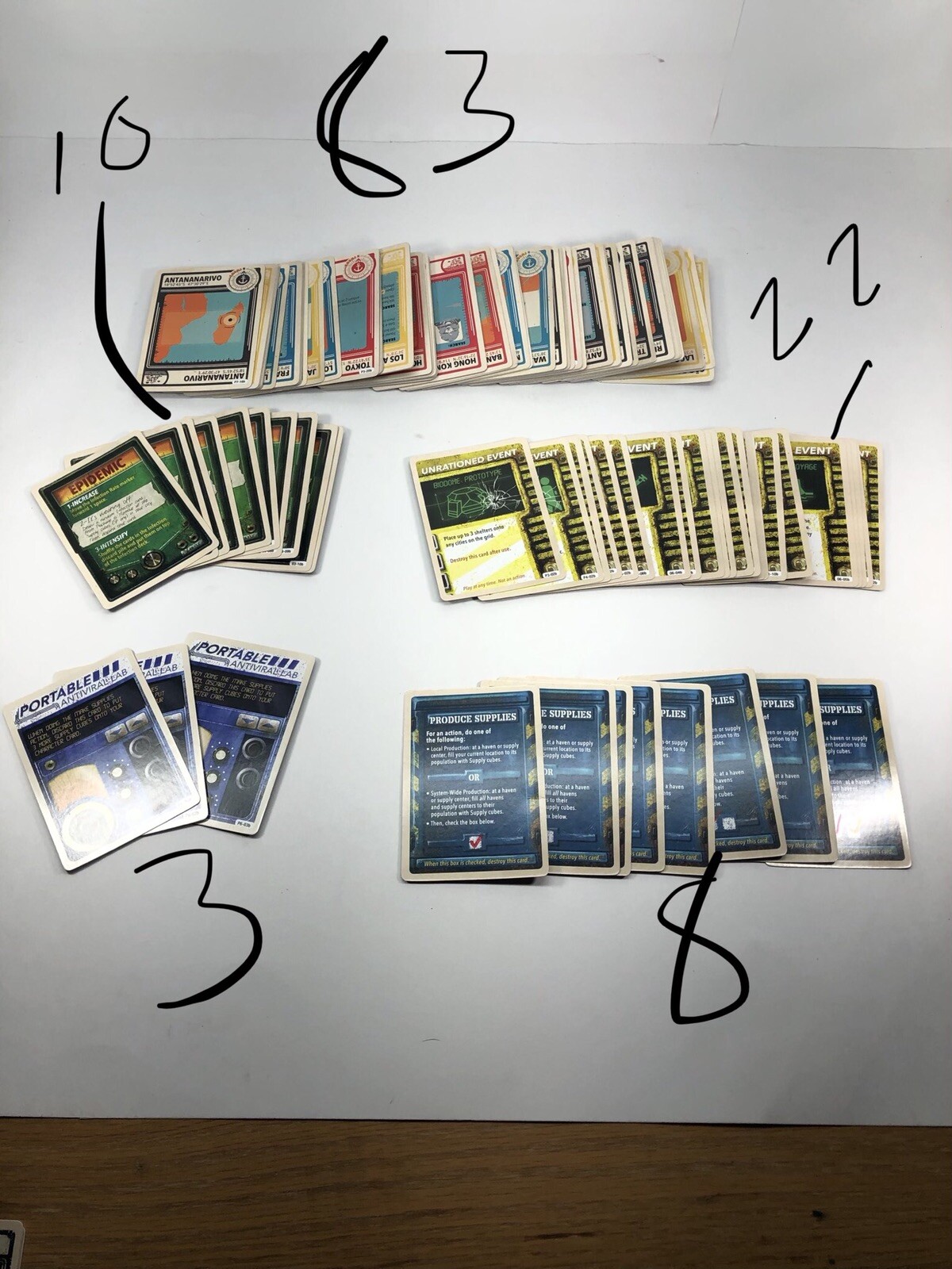 Pandemic Legacy Season 2 Player Cards Lot 126 Cards City Epidemic Event ...