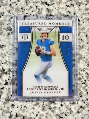 2021 Panini National Treasures JUSTIN HERBERT Treasured Moments /99 ...