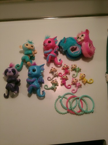 Fingerlings Monkey Sloth Dragons and wrists Interactive Pets WowWee Lot ...