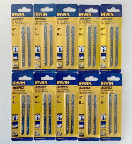 20 IRWIN 4" 6 TPI T-SHANK JIG SAW BLADES 3072406 MARATHON JIGSAW LOT ...