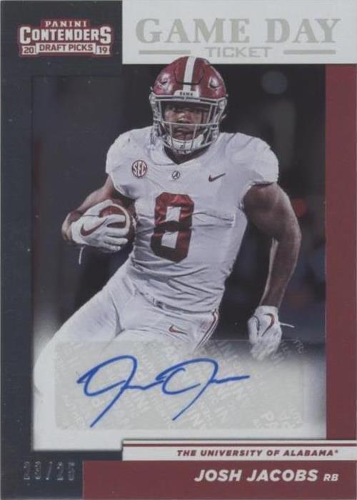 2019 Panini Contenders Draft Picks - Game Day Ticket Josh Jacobs #24 ...