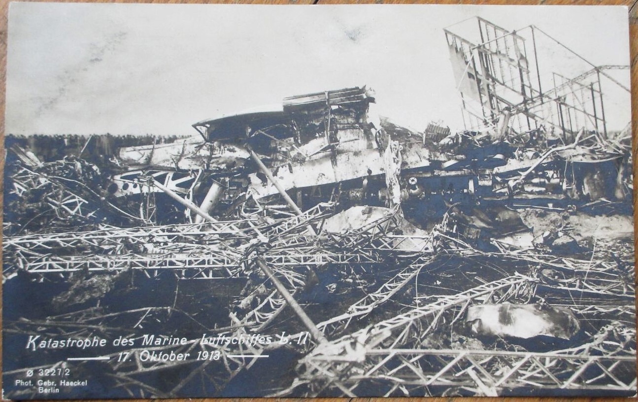 Zeppelin Crash 1913 Realphoto Aviation Postcard, Johannisthal Airship ...