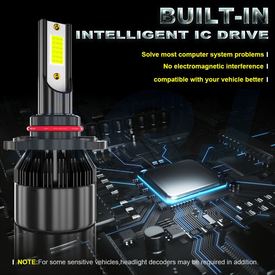 2 Sides White 6000K 9005 9006 LED Combo Headlight Kit Bulbs High Low Beam Bright | eBay