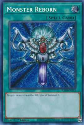 Monster Reborn (Secret ) - 1st RA03 Quarter Century Bonanza N MINT ...