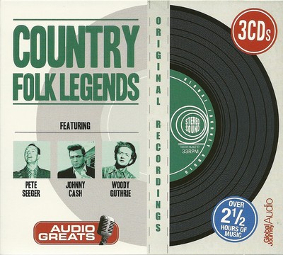 COUNTRY FOLK LEGENDS - 3 CD BOX SET - PETE SEEGER * JOHNNY CASH & WOODY ...