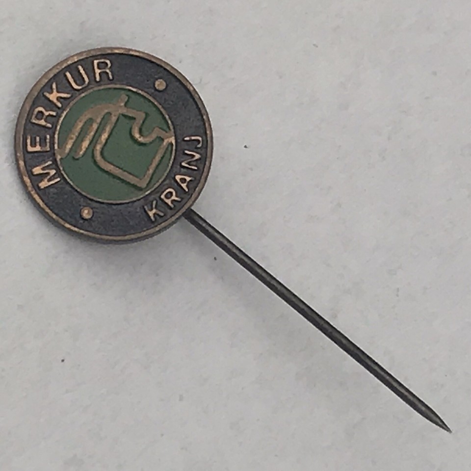 Merkur Kranj Eastern European Vintage Stick Pin Logo Badge Bronze Green ...