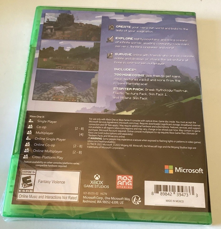 MINECRAFT XBOX ONE STARTER PACK 700 MINECOINS- NEW FACTORY SEALED | eBay
