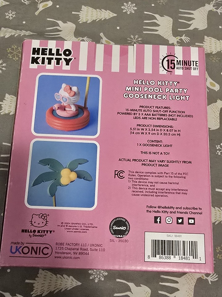 Sanrio Hello Kitty Mini Pool Party Gooseneck Light Sanrio Ukonic BRAND ...