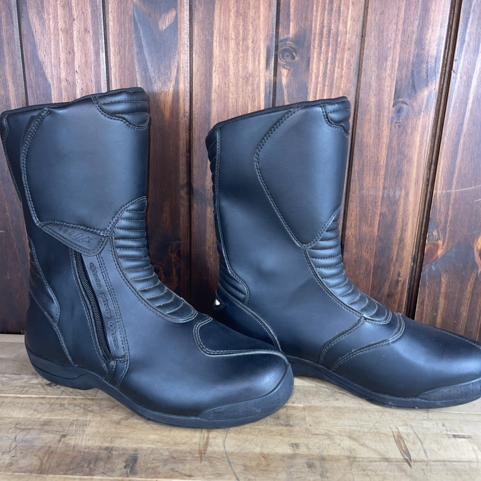 Mens12 Alpha Stars touring waterproof riding boots slip on hook and loop closure | eBay