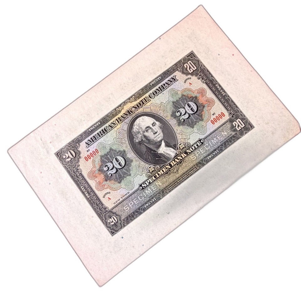 RARE American Bank Note Co. $20 SPECIMEN Advertising Note - G ...