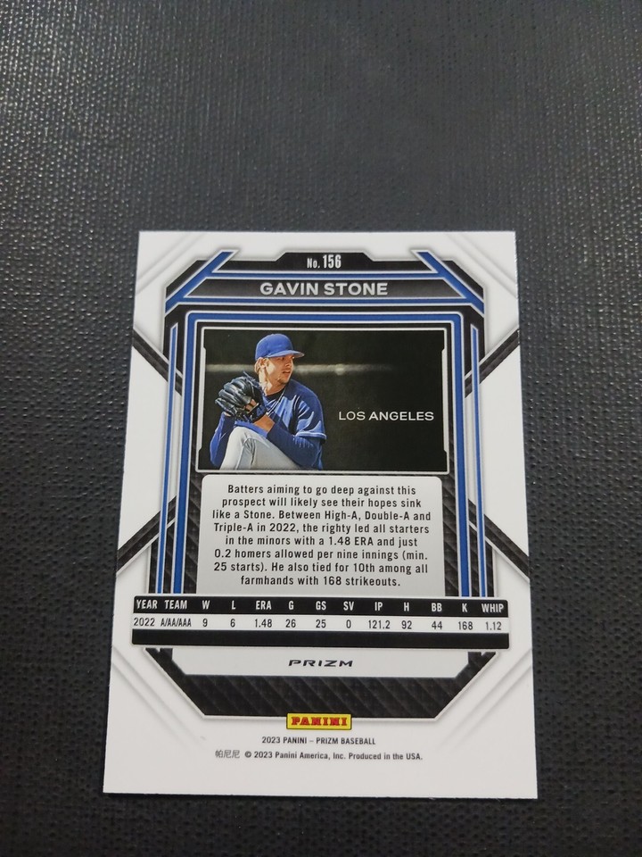 2023 Panini Prizm Green Cracked Ice #156 Gavin Stone Los Angeles ...
