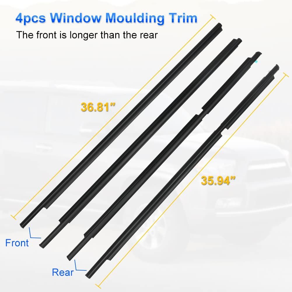 4PCS Weatherstrip Window Moulding Trim Seal Belt for Toyota 2003-2009 ...