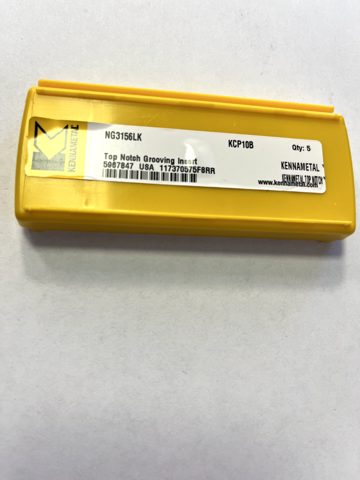 KENNAMETAL Grooving Insert: NG3K KCP10B, Solid Carbide Qty 5 5967847 | eBay