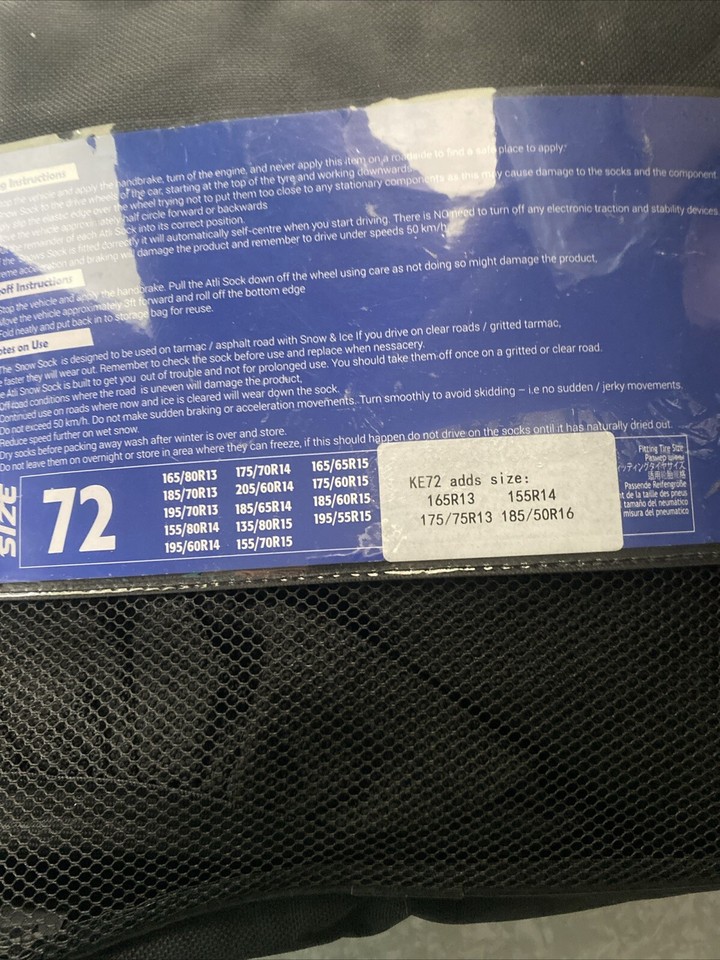 Snow Socks for Tires Alternative Traction Device for Cars SUV Size 72 ...