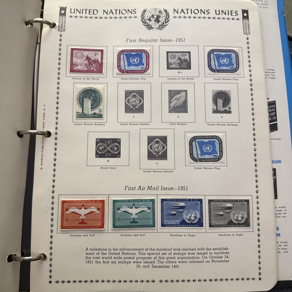 United Nations Stamp Album Book Collectible Item Missing 47 Stamps see ...