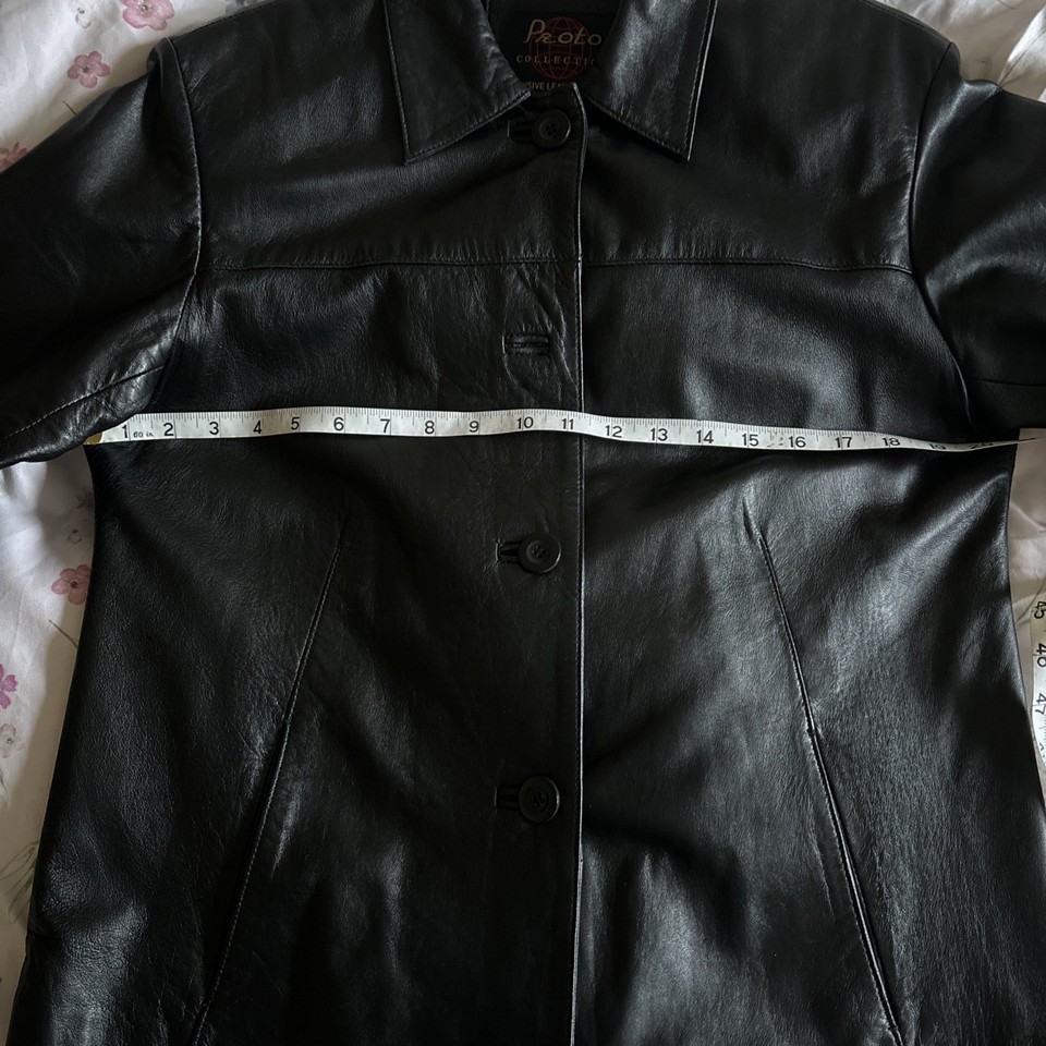 100% Real Leather Vintage Black Boxy Jacket Soft Nappa Ladies 80s 90s ...