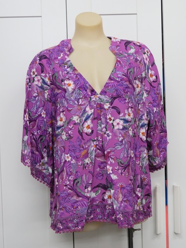 Jaase XL Top Purple Floral Unworn New Boho Gypsy | eBay Australia