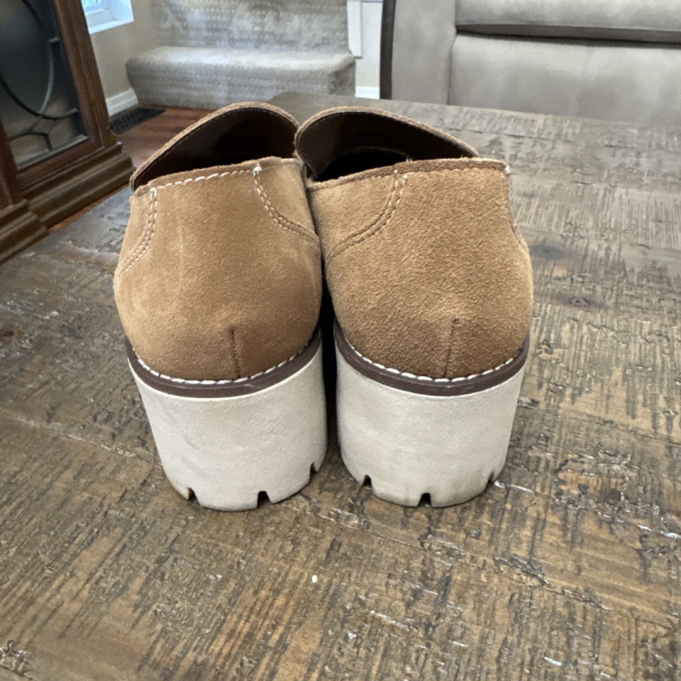 Blondo Waterproof Dulce Platform Loafer Tan Leather Lug Sole Shoes Size ...