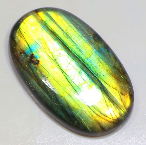 96 Ct 8X28X47 mm Natural Green Fire Labradorite Oval Cabochon Gemstone ...