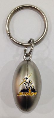 333177 MELBOURNE STORM NRL TEAM 3D SILVER FOOTBALL KEY RING KEYRING ...